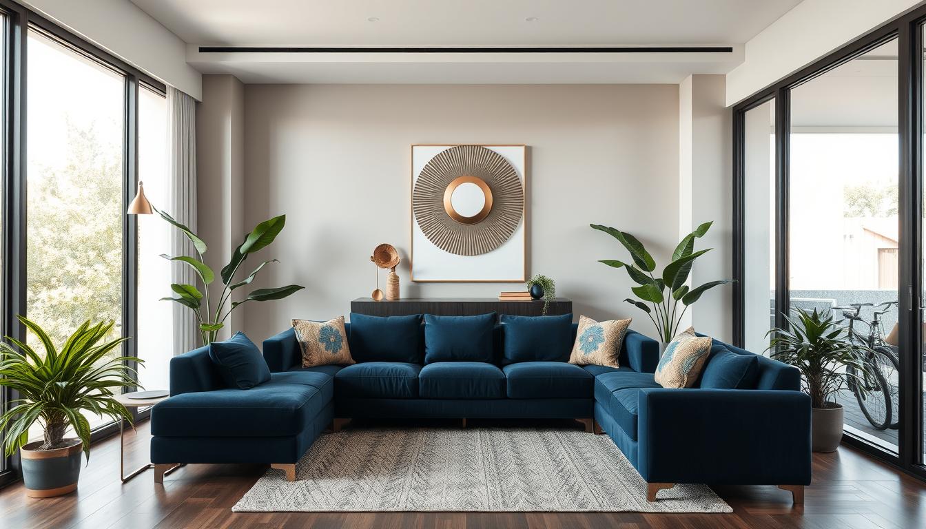 20 dark blue couch living room designs ideas