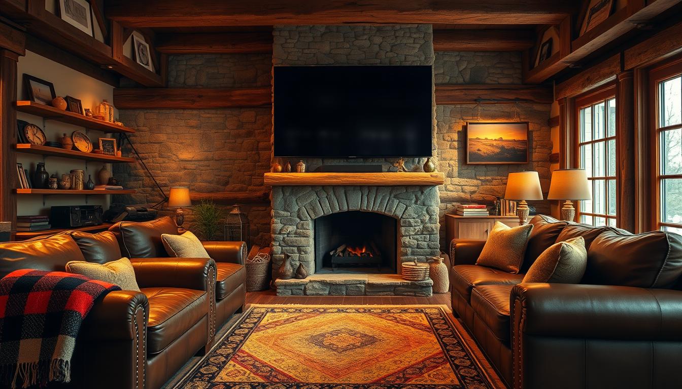 20 rustic living room inspirations for mounted tvs