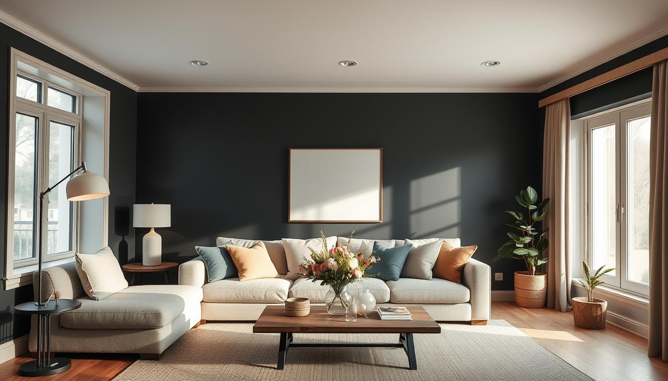 20 dark walls living room designs ideas