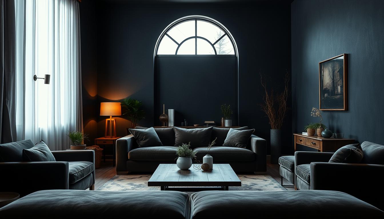 20 dark walls living room designs ideas