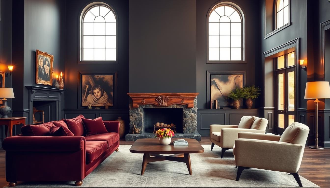 20 dark walls living room designs ideas