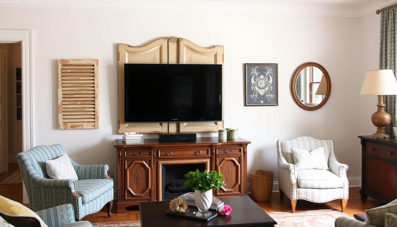 20 Rustic Living Room Inspirations for Mounted TVs