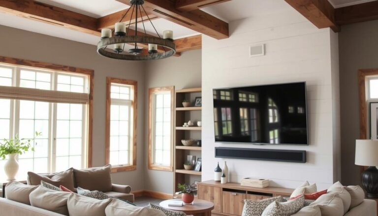 20 Rustic Living Room Inspirations for Mounted TVs