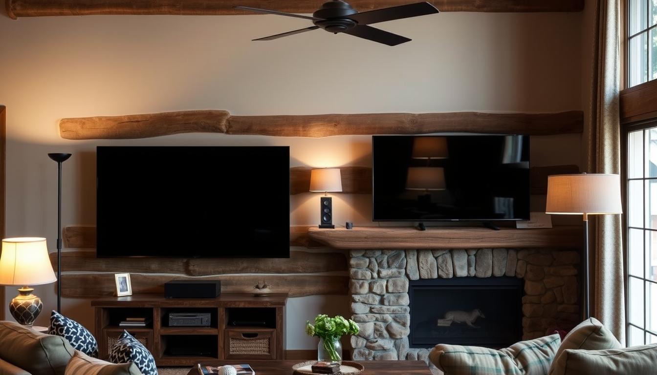 20 Rustic Living Room Inspirations for Mounted TVs