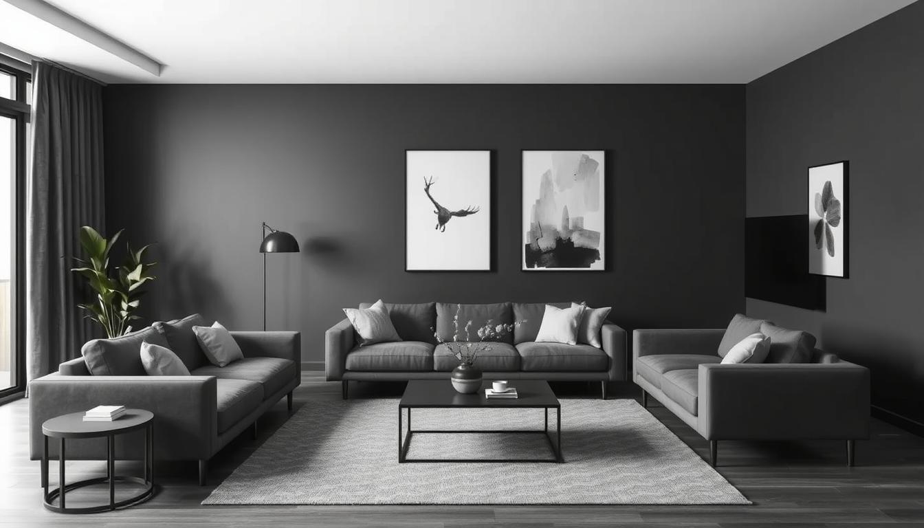 20 dark grey living room inspirations ideas